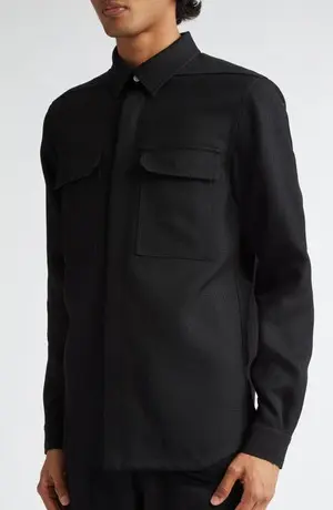 Rick Owens Wool Button-up Shirt