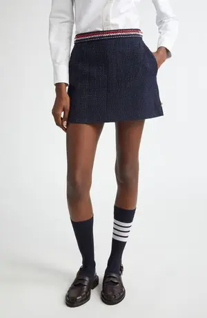 Thom Browne Side Tab Tweed Miniskirt
