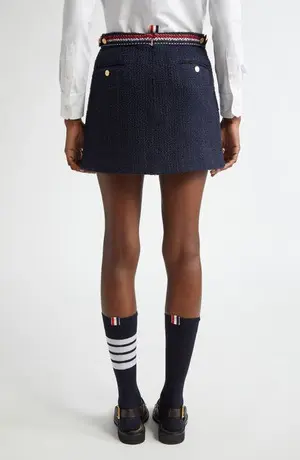 Thom Browne Side Tab Tweed Miniskirt