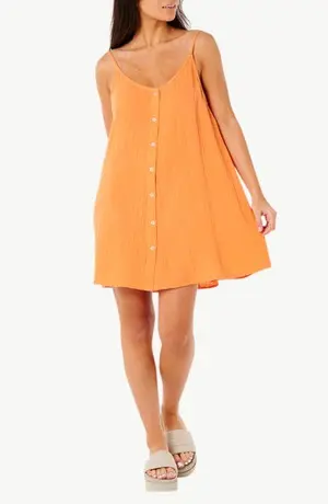 Rip Curl Premium Surf Cotton Gauze Minidress Light Orange
