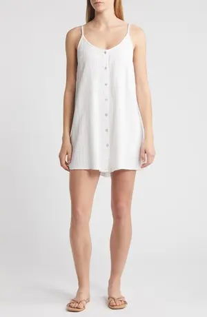 Rip Curl Premium Surf Cotton Gauze Minidress - White