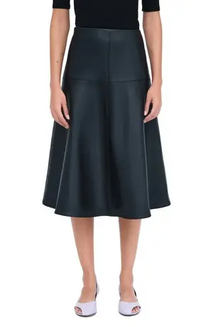 MARCELLA Lexi Faux Leather A-line Skirt - Black