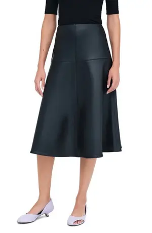 MARCELLA Lexi Faux Leather A-line Skirt - Black