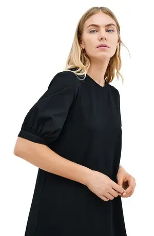 MARCELLA Olivia Mixed Media Midi Dress - Black