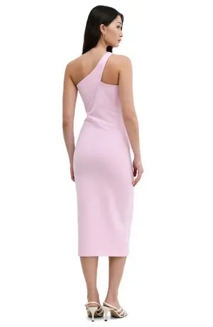 MARCELLA Cameron One-shoulder Ponte Midi Dress - Pink