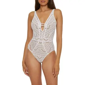 BECCA By Rebecca Virtue Color Play One-piece Swimsuit - White/tan