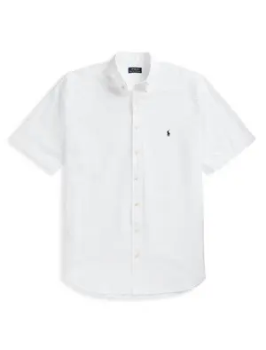Polo Ralph Lauren Big & Tall Solid Seersucker Sport Shirt - White
