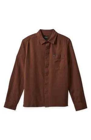 Brixton Hastings Solid Flannel Button-up Shirt - Pinecone Brown