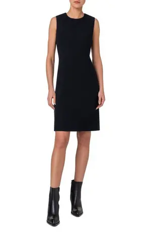 Akris Wool Crepe Sheath Dress - Black