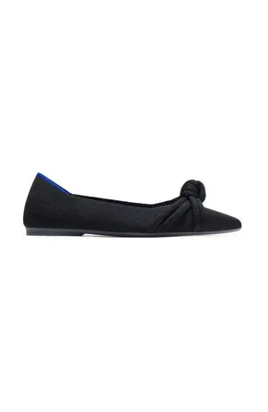 Rothy's The Knot Point Ii Knit Flats With Knotted Embellishment - Black