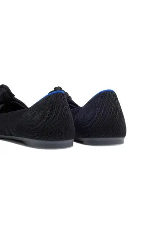 Rothy's The Knot Point Ii Knit Flats With Knotted Embellishment - Black