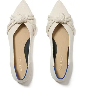Rothy's The Knot Point Ii Knit Flats With Knotted Embellishment - Conch