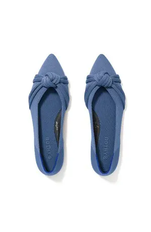 Rothy's Rothy's The Knot Point II Knit Flats With Knotted Embellishment Sky Blue