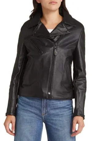 SCHOTT Clean Perfecto Asymmetric Leather Moto Jacket