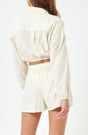L*Space Button-up Cover-up Crop Top