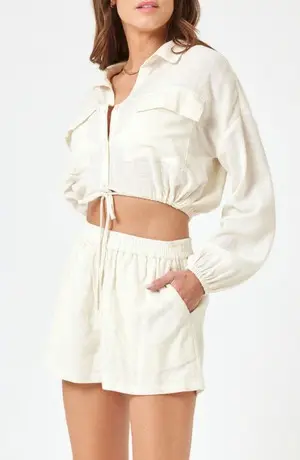 L*Space Button-up Cover-up Crop Top