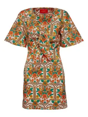 La DoubleJ Peek-a-boo Mini Dress - Corte White Rust