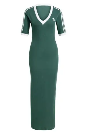 Adidas Originals By Alexander Wang Adicolor 3-Stripes Knit Maxi Dress In Mineral Green - 45% Off