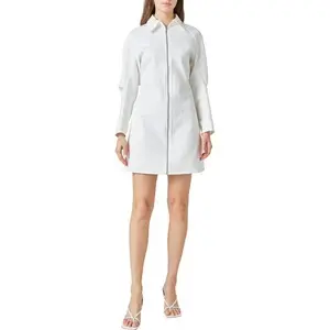 GREY LAB Long Sleeve Zip Minidress