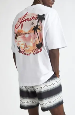 Amiri Oversize Airbrush Logo Graphic T-shirt