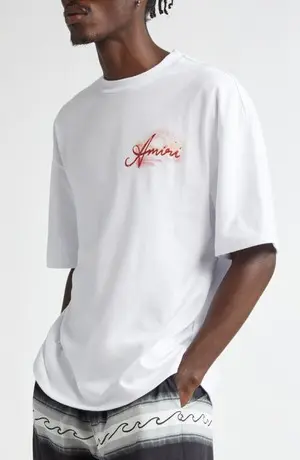 Amiri Oversize Airbrush Logo Graphic T-shirt