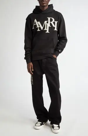 Amiri Oversized Logo Pullover Hoodie