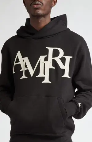 Amiri Oversized Logo Pullover Hoodie