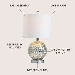 JONATHAN Y Krister Glass/metal Led Table Lamp