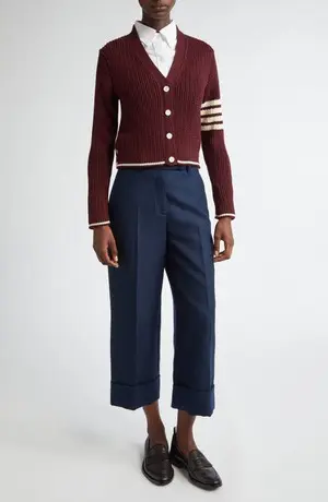 Thom Browne Sack Cuff Wool Twill Trousers