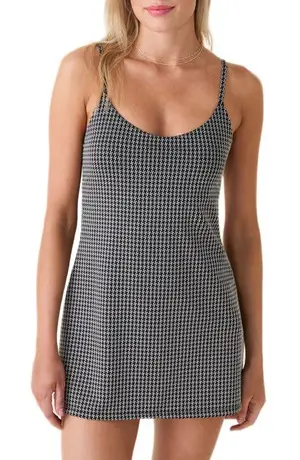 ANDIE The Amalfi One-piece Swim Dress - Black Houndstooth