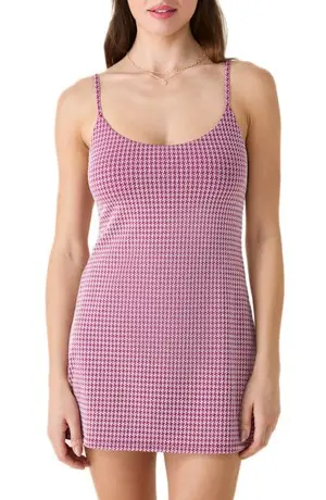 ANDIE The Amalfi One-piece Swim Dress - Merlot Houndstooth