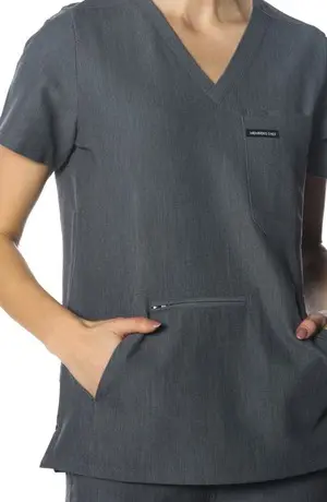 MEMBERS ONLY Cordoba 5-pocket Scrub Top - Graphite