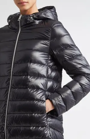 Herno Shiny Nylon Hooded Down Puffer Jacket - Black