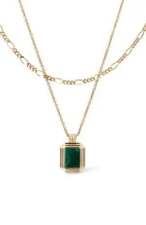 ANA LUISA Temple Green Layered Necklace Set