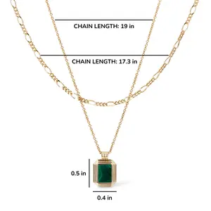 ANA LUISA Temple Green Layered Necklace Set