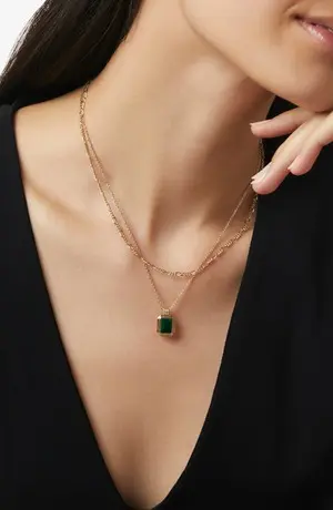 ANA LUISA Temple Green Layered Necklace Set