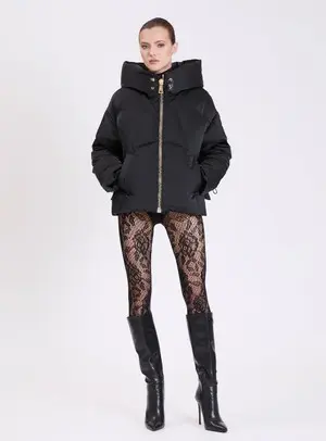 Nicole Benisti Montague Satin Puffer Jacket - Black
