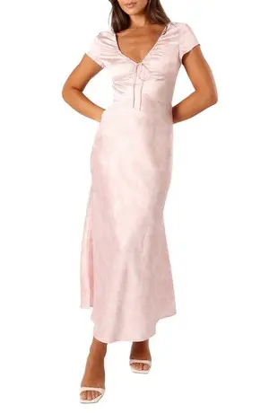 Pink Satin Maxi Dresses