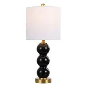 JONATHAN Y February Glass/metal Led Table Lamp - Black/brass Gold