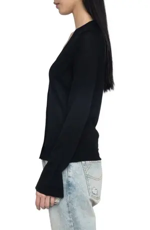 Zadig&Voltaire Jemma Crystal Button Merino Wool Cardigan