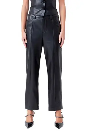 Endless Rose Faux Leather Tapered Pant