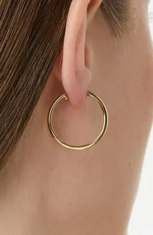 ANA LUISA Slim Endless Hoop Earrings - Gold
