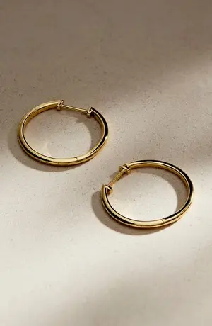 ANA LUISA Slim Endless Hoop Earrings - Gold