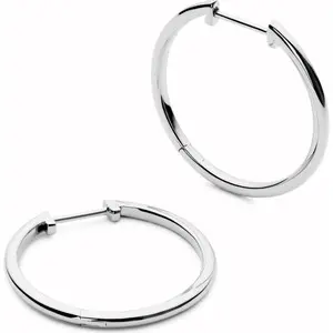 ANA LUISA Medium Slim Endless Hoop Earrings Silver