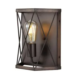 JONATHAN Y Liam 1-light Rustic Farmhouse Iron Led Sconce - Dark Brown/oil Rubbed Bronze