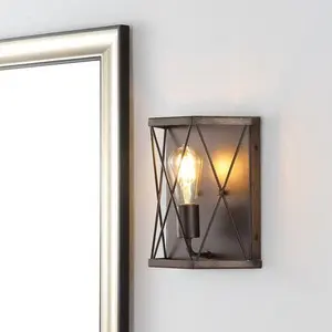 JONATHAN Y Liam 1-light Rustic Farmhouse Iron Led Sconce