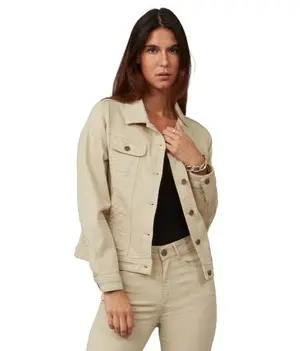 LOLA JEANS Gabriella Classic Denim Jacket - Sand