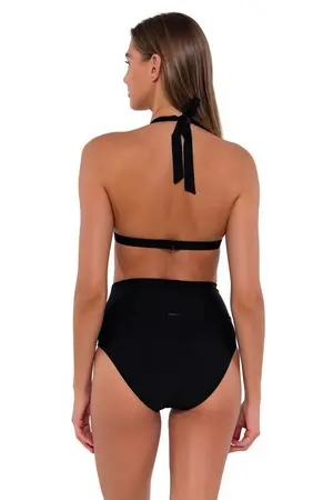 SUNSETS Hannah High Waist Bikini Bottom - Black
