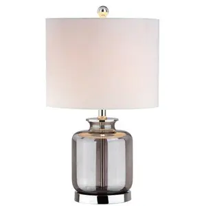 JONATHAN Y Marsh Glass Led Table Lamp - Smoke Gray