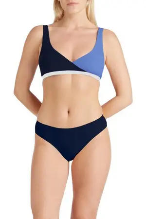VALIMARE Color Block Bikini Top - Navy Blue